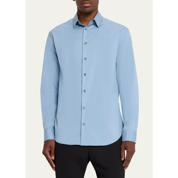 Giorgio Armani Cotton-blend Poplin Button-front Shirt