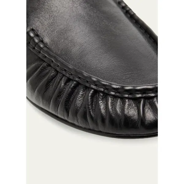 Vince Tevin Leather Loafer Mules - Black