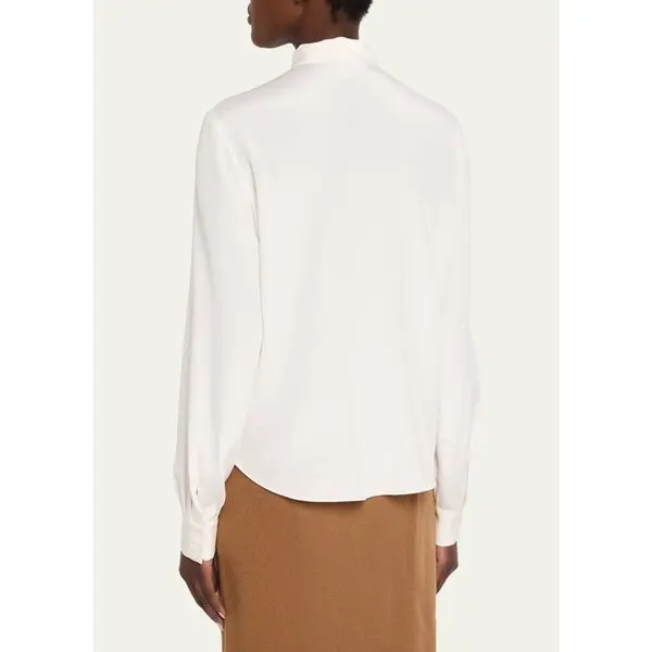 Lafayette 148 New York Tie-neck Silk Georgette Blouse