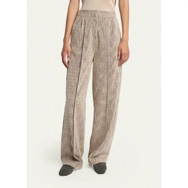 Giorgio Armani Pleated Cotton Jacquard Tapered-leg Trousers