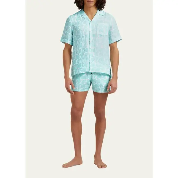 Vilebrequin Seashells Linen Short-sleeve Shirt
