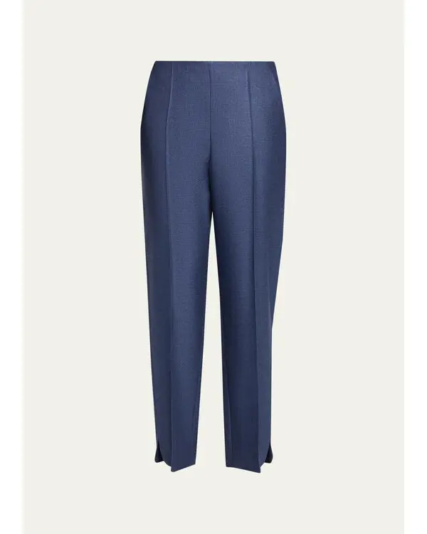 Giorgio Armani Silk Straight-leg Ankle Slit Trousers