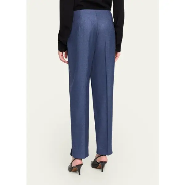 Giorgio Armani Silk Straight-leg Ankle Slit Trousers
