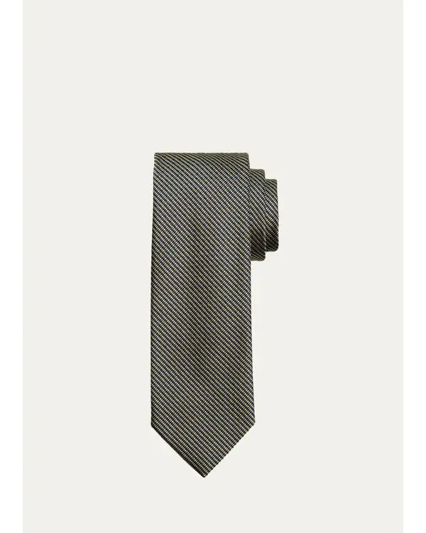 Brioni Micro-jacquard Silk Tie - Midniteblu