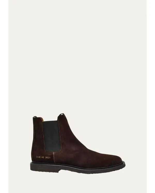 COMMON PROJECTS Suede Rubber-sole Chelsea Boots