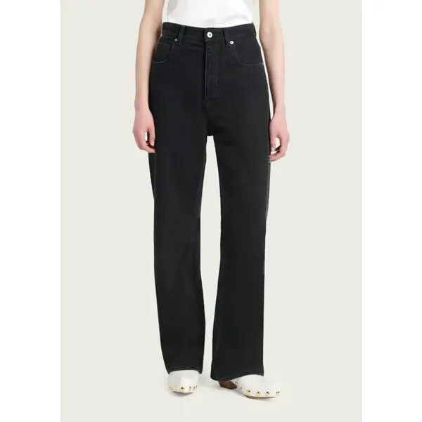 Bottega Veneta Faded Black Denim Wide-leg Jeans