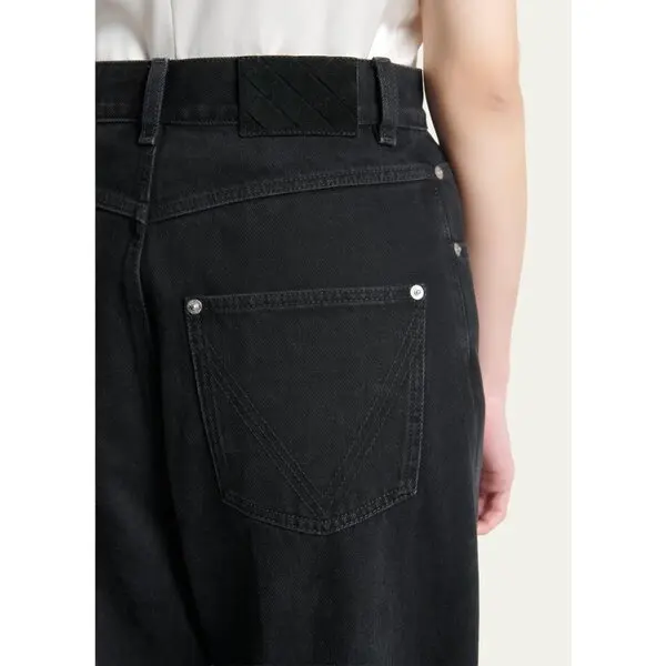 Bottega Veneta Faded Black Denim Wide-leg Jeans