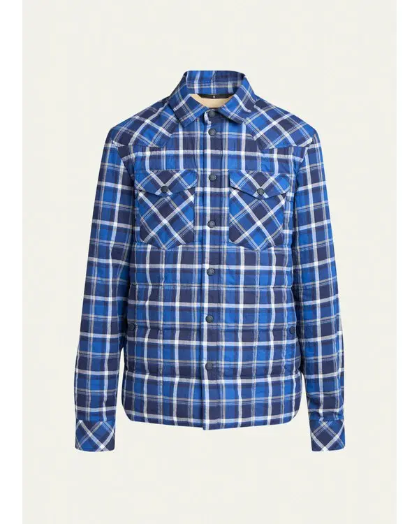 Moncler Plaid Snap-front Shirt Jacket
