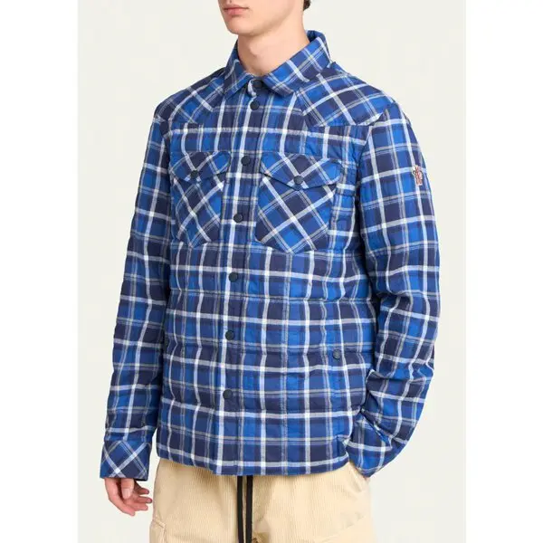Moncler Plaid Snap-front Shirt Jacket