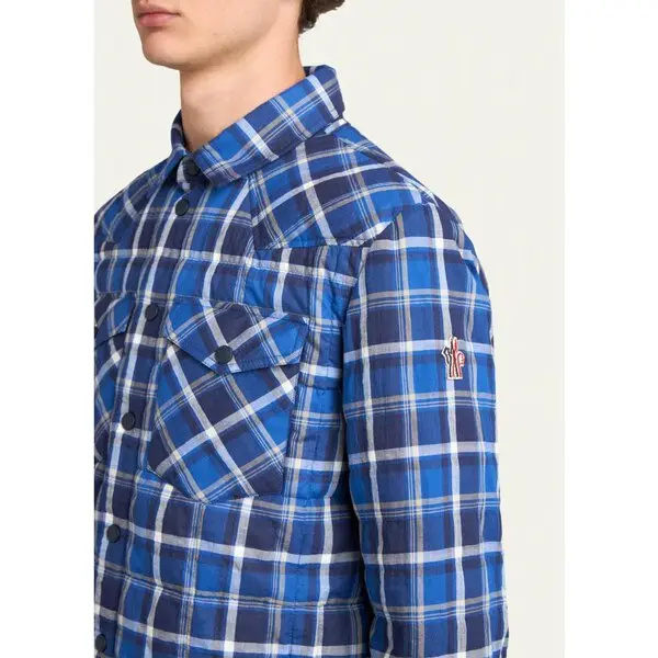 Moncler Plaid Snap-front Shirt Jacket