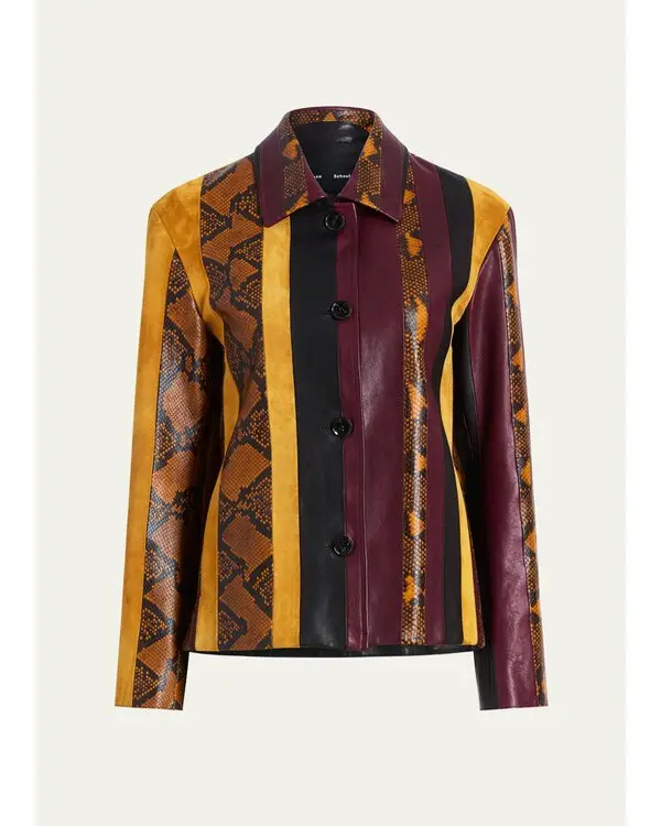 Proenza Schouler Sirine Striped Leather Jacket