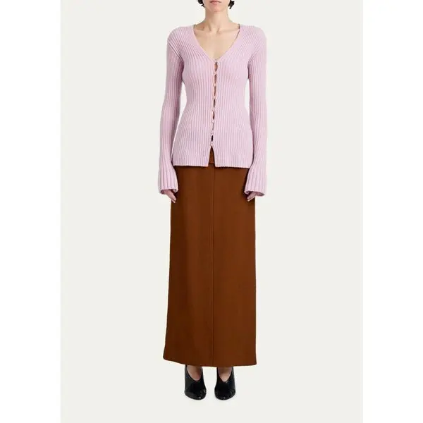 Proenza Schouler Valeria Cashmere Rib V-neck Cardigan