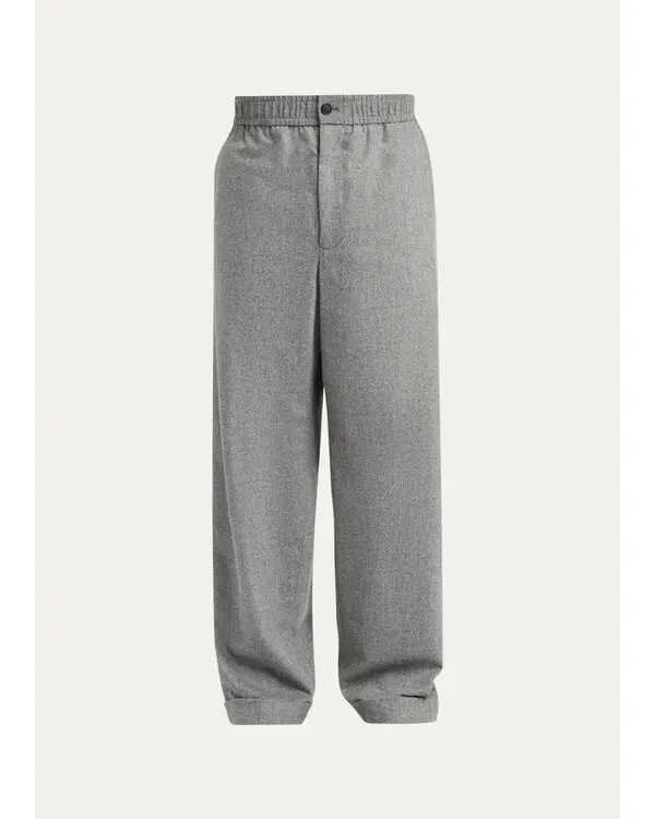 Giorgio Armani Stretch Wool-cashmere Straight-leg Trousers