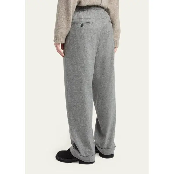 Giorgio Armani Stretch Wool-cashmere Straight-leg Trousers