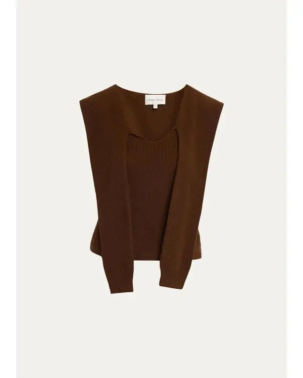 Cara Cara Ember Fitted V-neck Combo Top