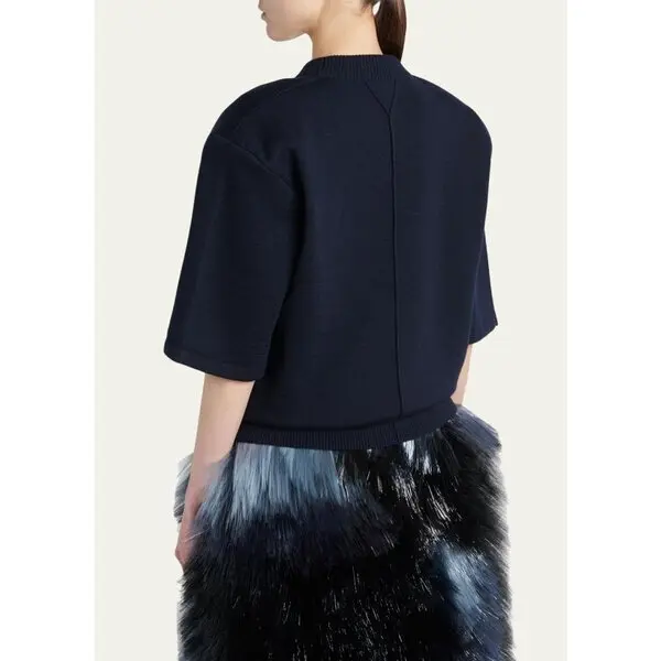 Bottega Veneta Tailored Wool Knit Short-sleeve Sweater