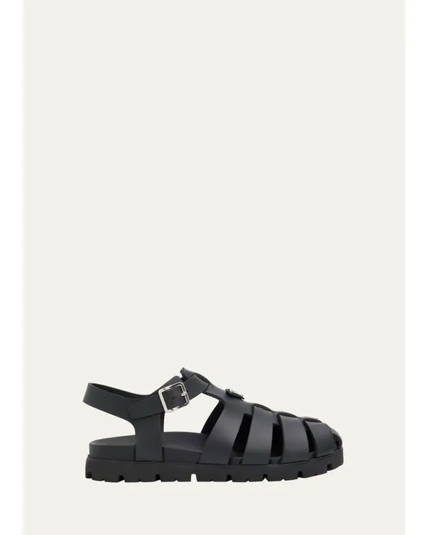 Prada Soft Cage Rubber Fisherman Sandals