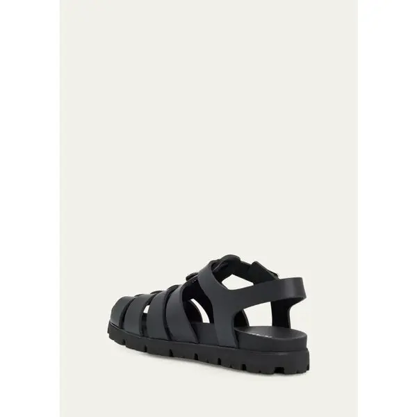 Prada Soft Cage Rubber Fisherman Sandals