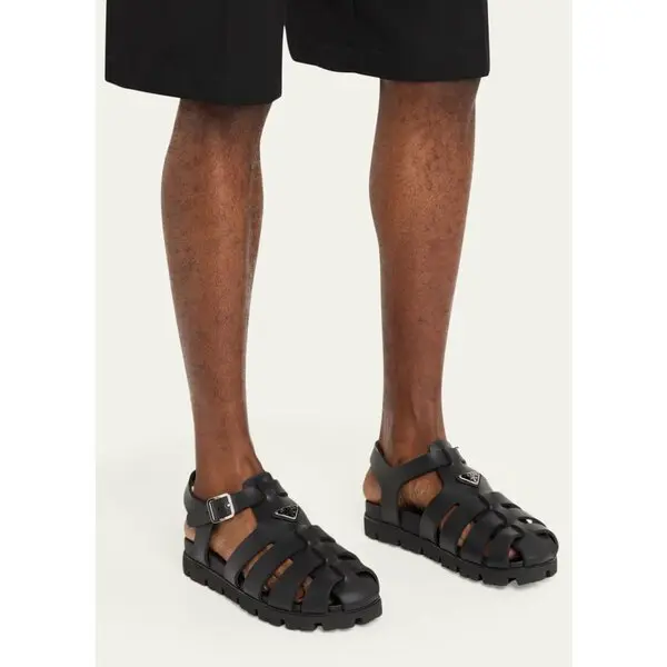 Prada Soft Cage Rubber Fisherman Sandals