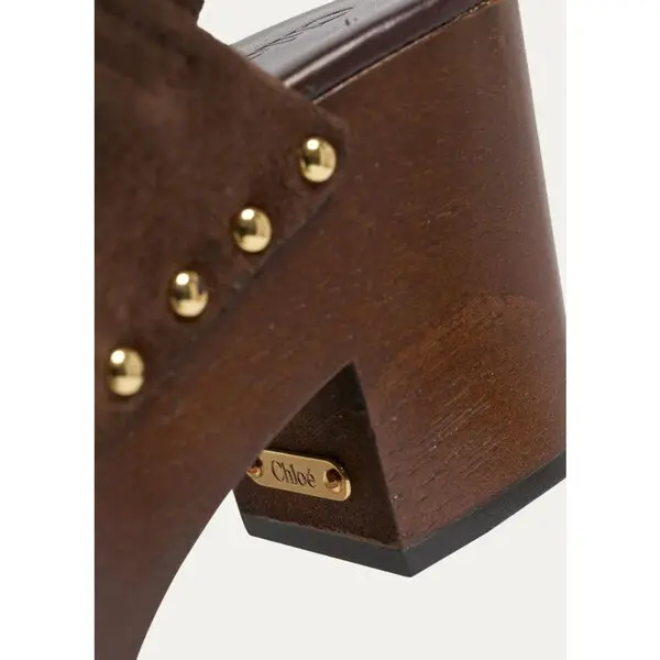 Chloé 80mm Jeannette Suede Platform Clogs