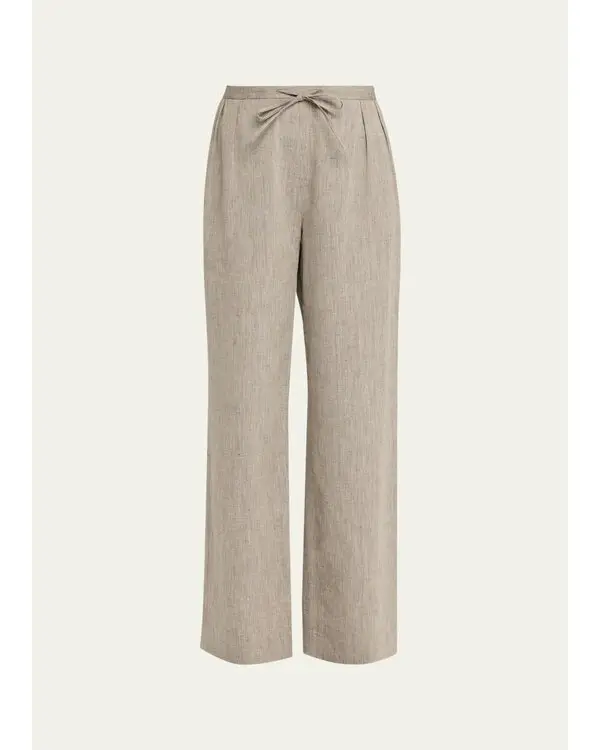 Loulou De Saison Clark Loose Fit Linen-cotton Pants