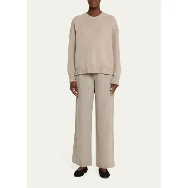 Loulou De Saison Clark Loose Fit Linen-cotton Pants