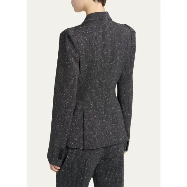Alexander McQueen Pinstripe Wool Puff-sleeve One-button Jacket
