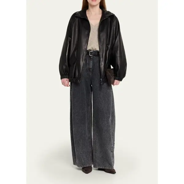 Brunello Cucinelli Leather Zip-front Jacket