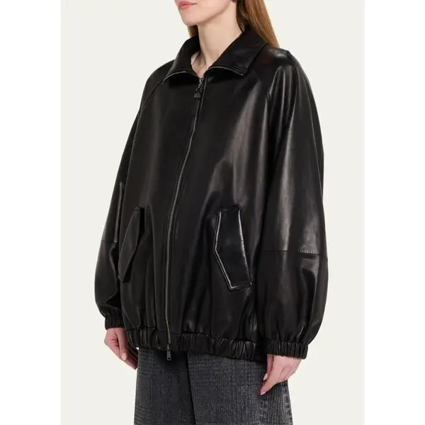 Brunello Cucinelli Leather Zip-front Jacket