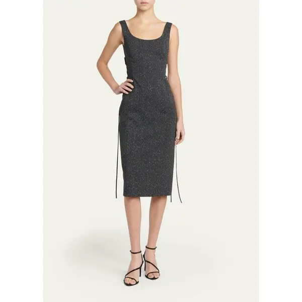 Alexander McQueen Sleeveless Laced Sheath Dress