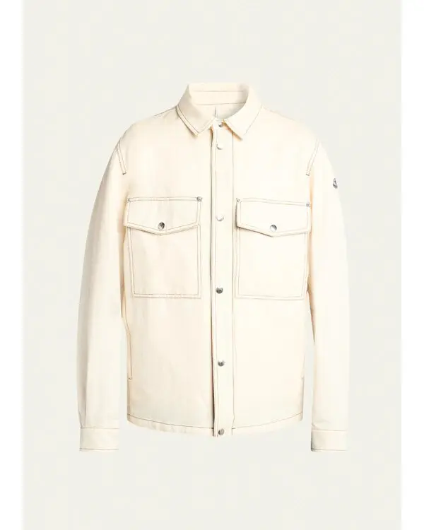 Moncler Watagua Cotton And Flax Snap-front Shirt Jacket