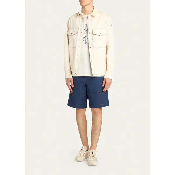 Moncler Watagua Cotton And Flax Snap-front Shirt Jacket