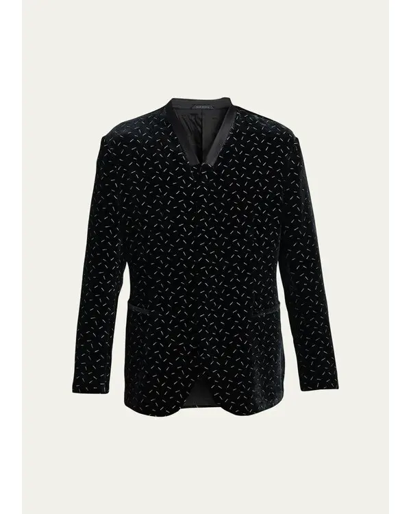 Giorgio Armani Stamped Silk-blend Velvet Blazer