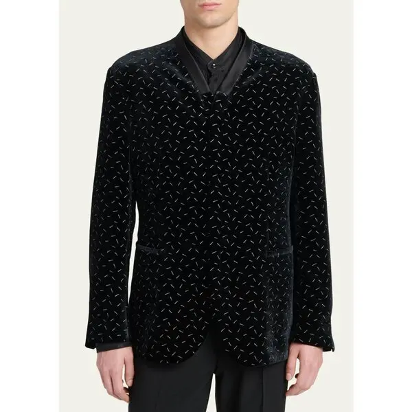 Giorgio Armani Stamped Silk-blend Velvet Blazer