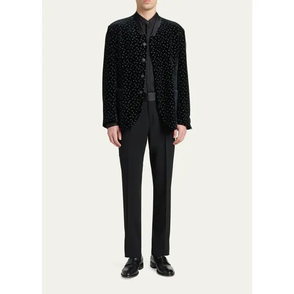 Giorgio Armani Stamped Silk-blend Velvet Blazer