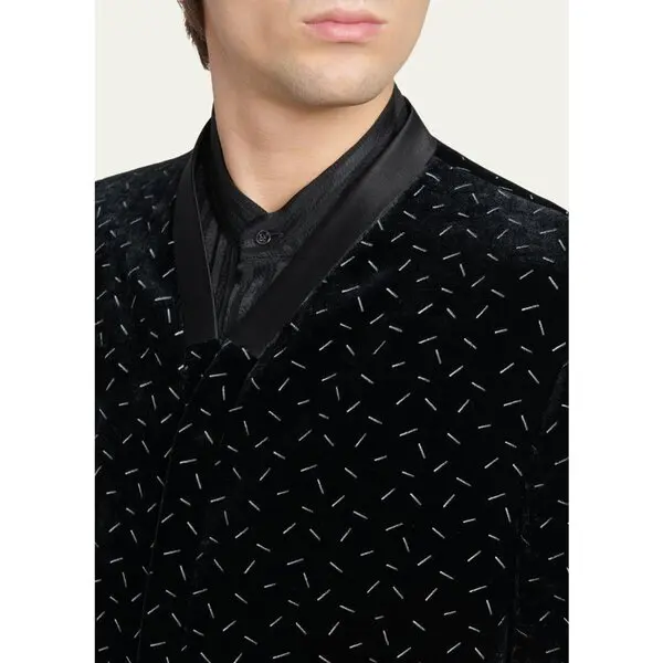 Giorgio Armani Stamped Silk-blend Velvet Blazer