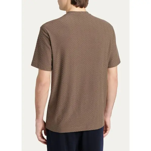 Giorgio Armani Wool Textured Chevron Crewneck T-shirt