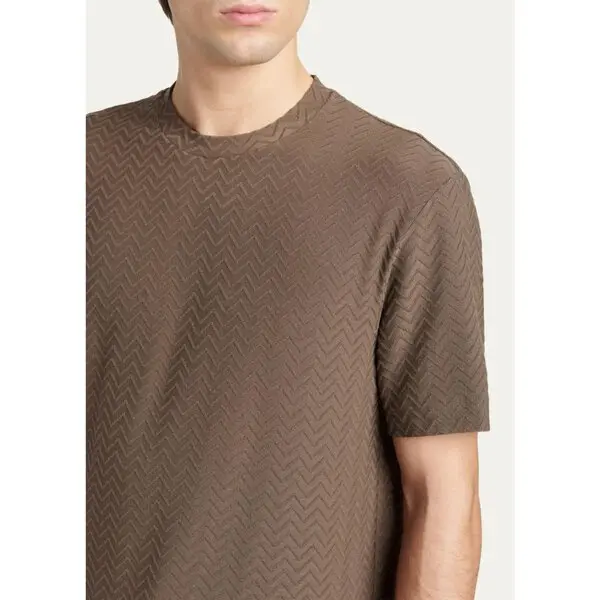 Giorgio Armani Wool Textured Chevron Crewneck T-shirt