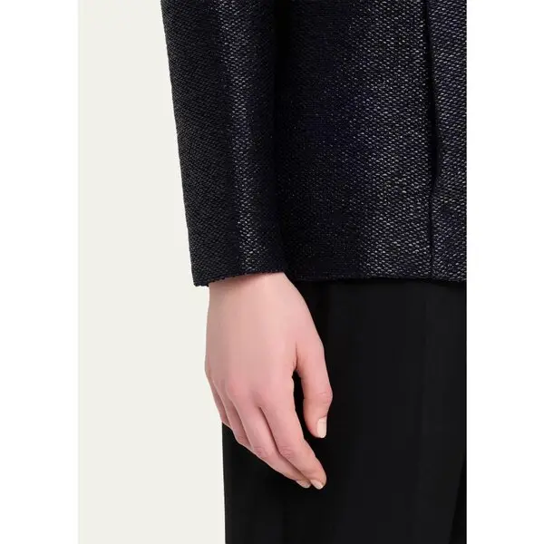 Giorgio Armani Metallic Raffia Single-breasted Jacket