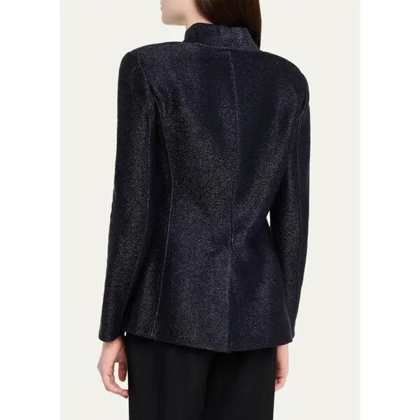 Giorgio Armani Metallic Raffia Single-breasted Jacket