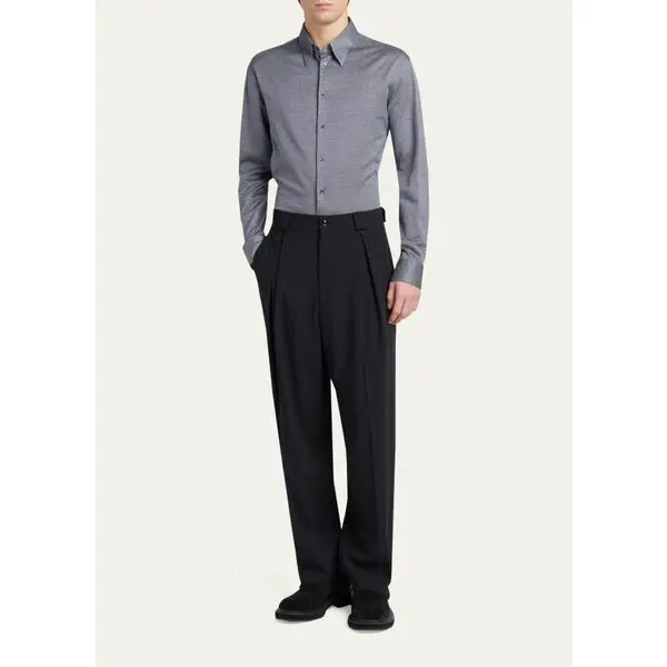 Giorgio Armani Cotton Micro-geometric Sport Shirt