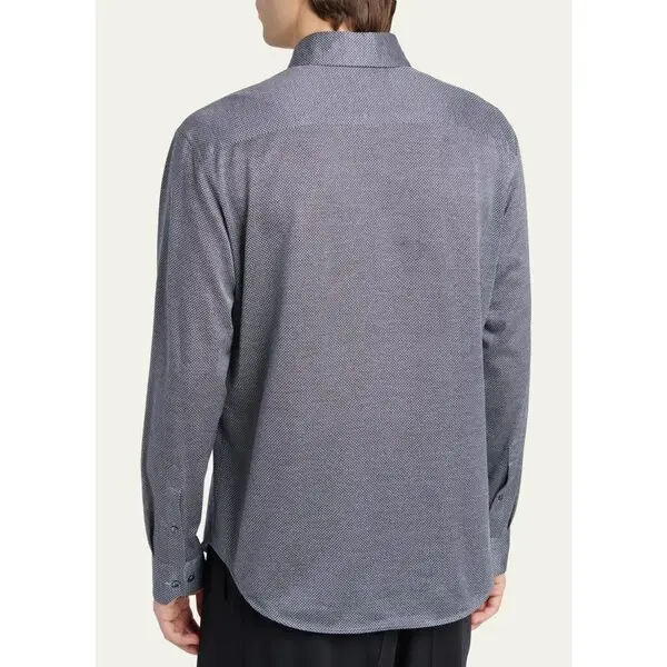 Giorgio Armani Cotton Micro-geometric Sport Shirt