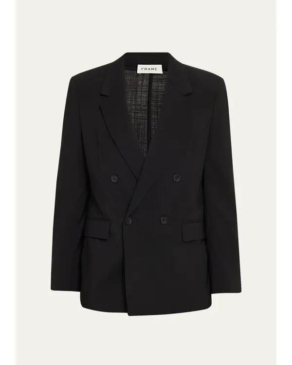 FRAME Tropical Wool Double-breasted Blazer