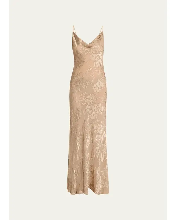 L'Agence Christine Burnout Satin Gown