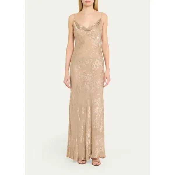 L'Agence Christine Burnout Satin Gown