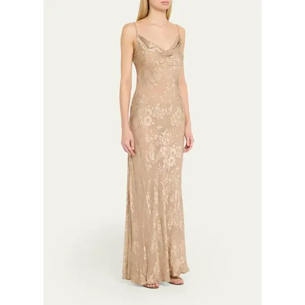 L'Agence Christine Burnout Satin Gown