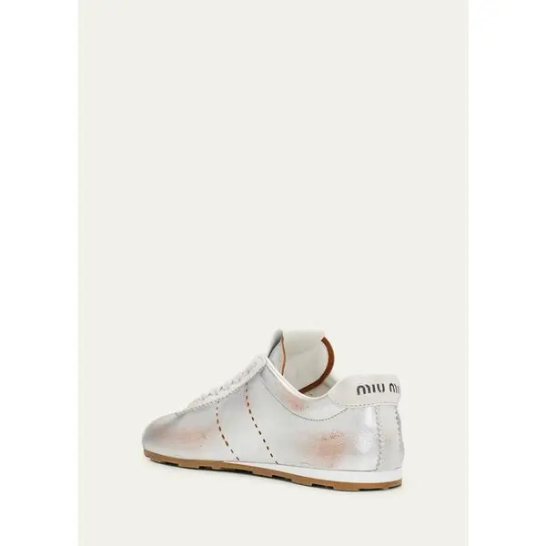 Miu Miu Metallic Leather Low-top Sneakers