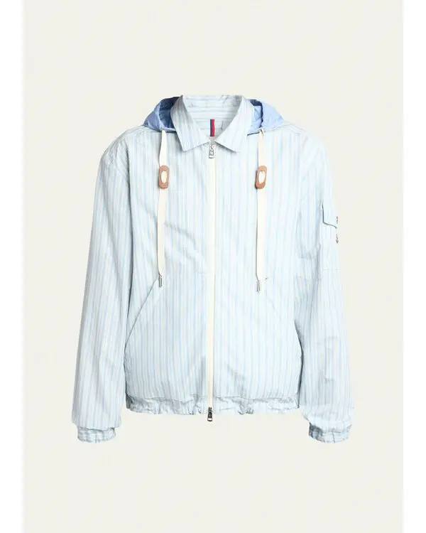 Moncler Havas Stripe Full-zip Hooded Shirt Jacket - Multi