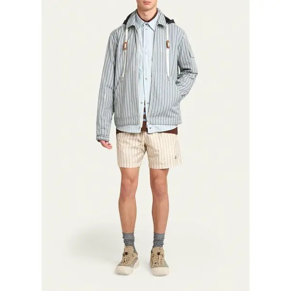 Moncler Havas Stripe Full-zip Hooded Shirt Jacket - Multi