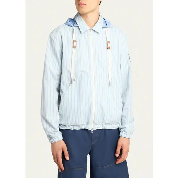 Moncler Havas Stripe Full-zip Hooded Shirt Jacket - Multi